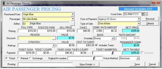 Virgin blue bookings – paid by client/agency credit cardor on account ...